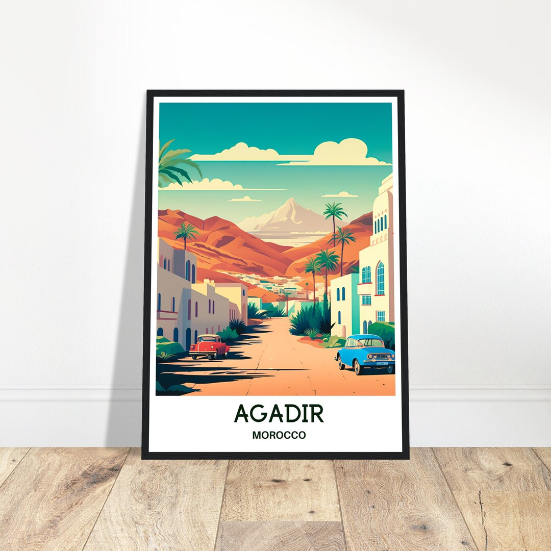Agadir Travel Print Agadir Travel Poster Marokkanischer Kunstdruck ...