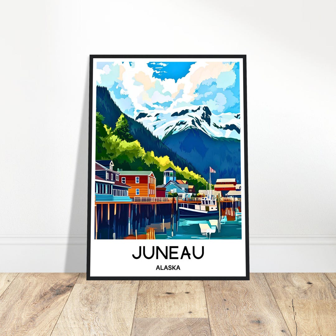 Juneau Travel Print Juneau Poster American Art Print Alaska Lover Gift ...