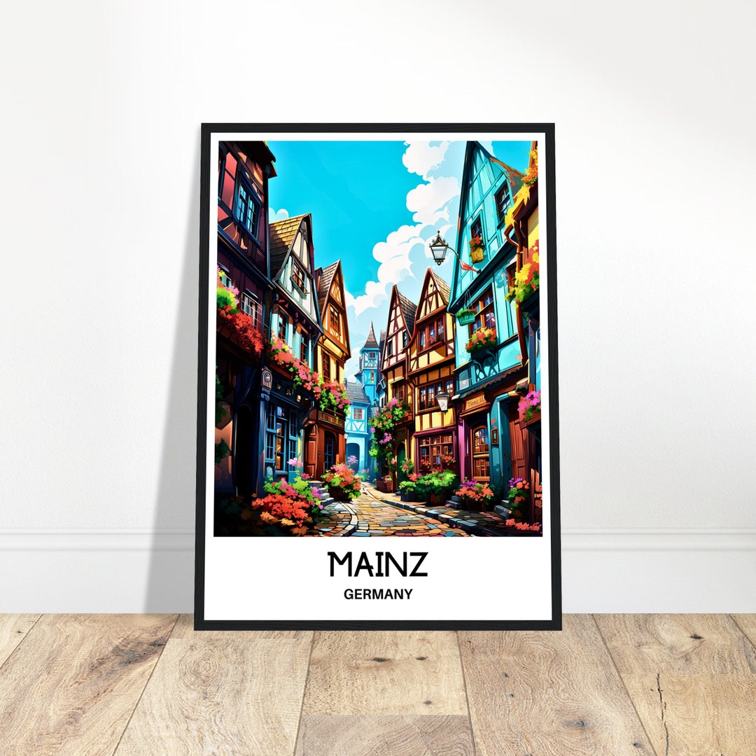 Mainz Travel Print Mainz Poster German Art Print Germany Lover Gift ...