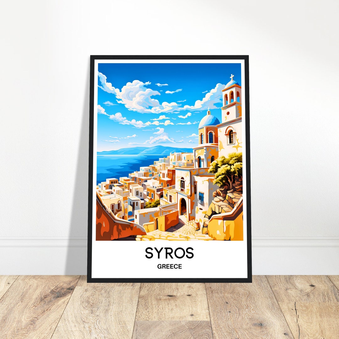 Syros Travel Print Syros Poster Greek Art Print Greece Lover Gift Wall ...