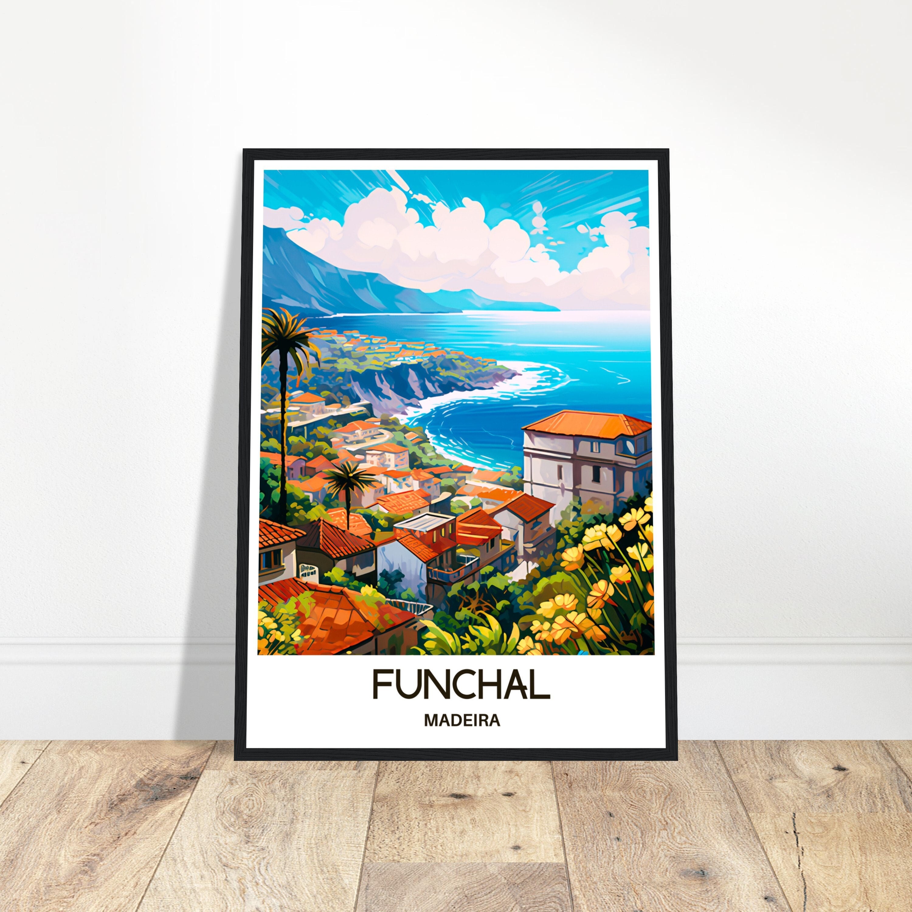 Funchal Travel Print Madeira Poster Portuguese Art Print Portugal Lover ...
