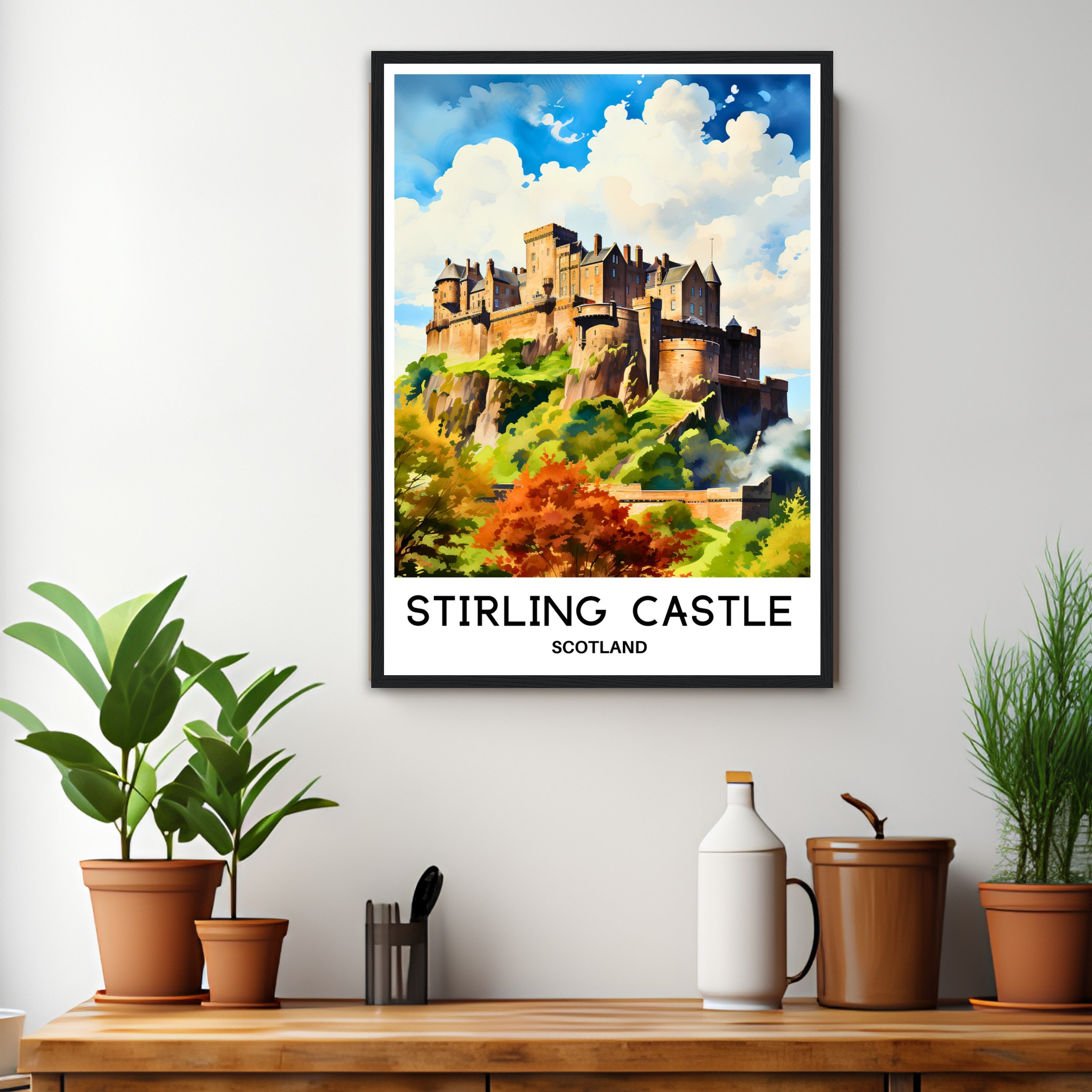 Stirling Castle Watercolor Print Stirling Castle Travel Poster Scottish ...