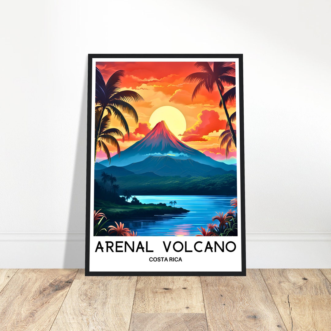 Costa Rica Travel Poster Costa Rica Travel Print Arenal Volcano Print ...