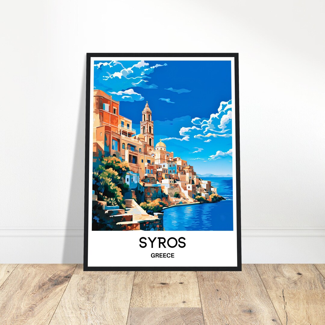 Syros Travel Print Syros Poster Greek Art Print Greece Lover Gift Wall ...