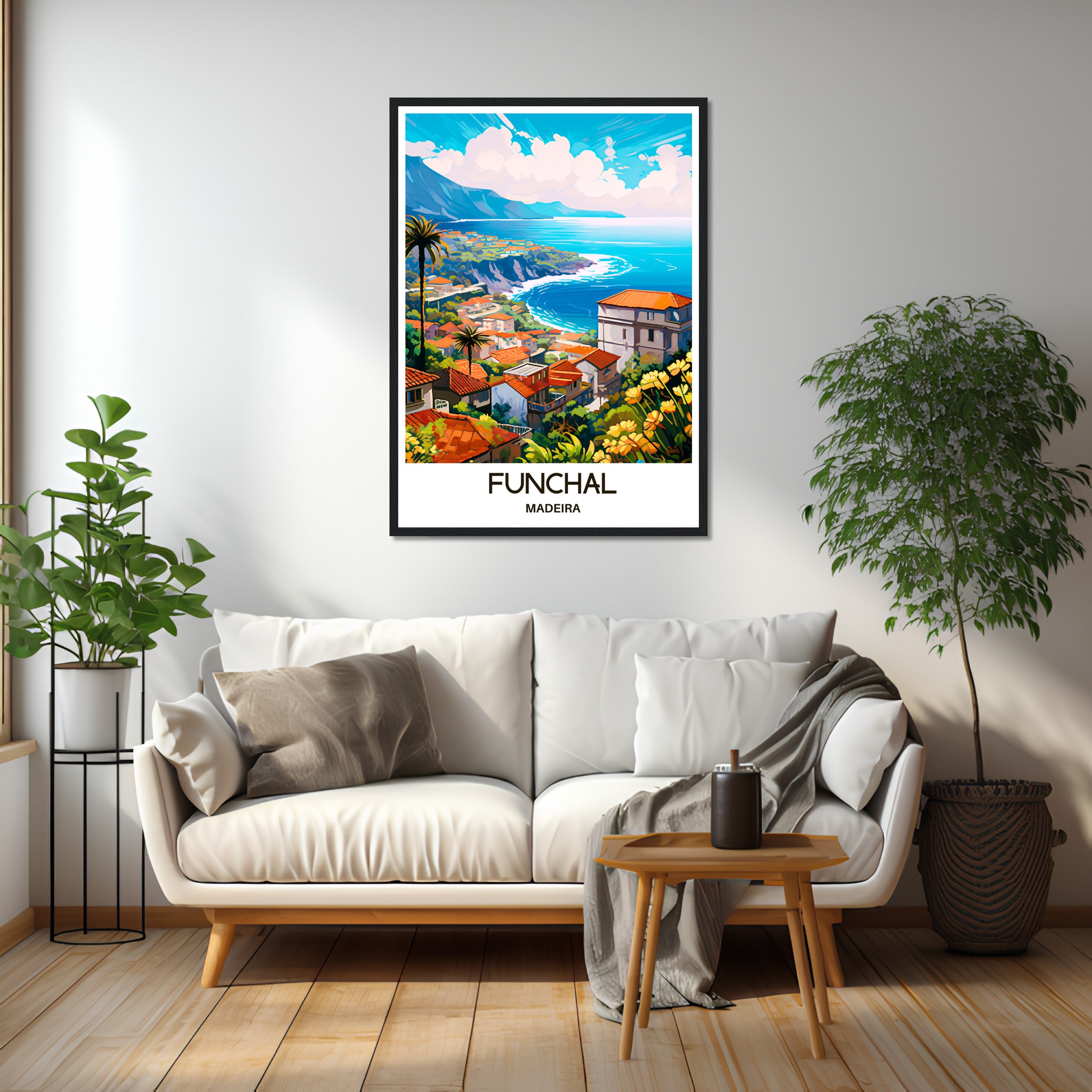 Funchal Travel Print Madeira Poster Portuguese Art Print Portugal Lover ...