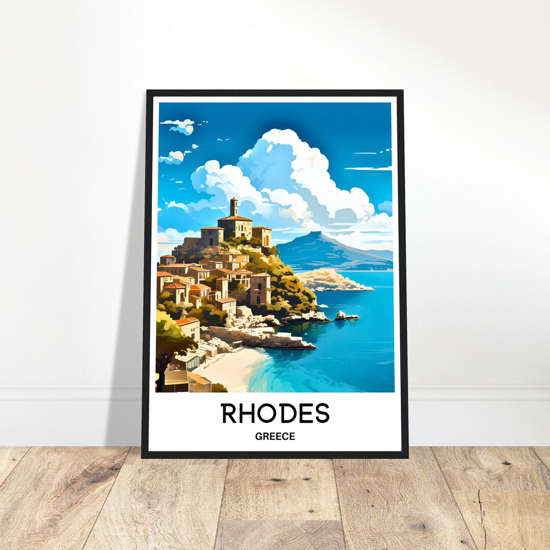 Rhodes Travel Poster Rhodes Travel Print Rhodes Island Print Rhodes ...