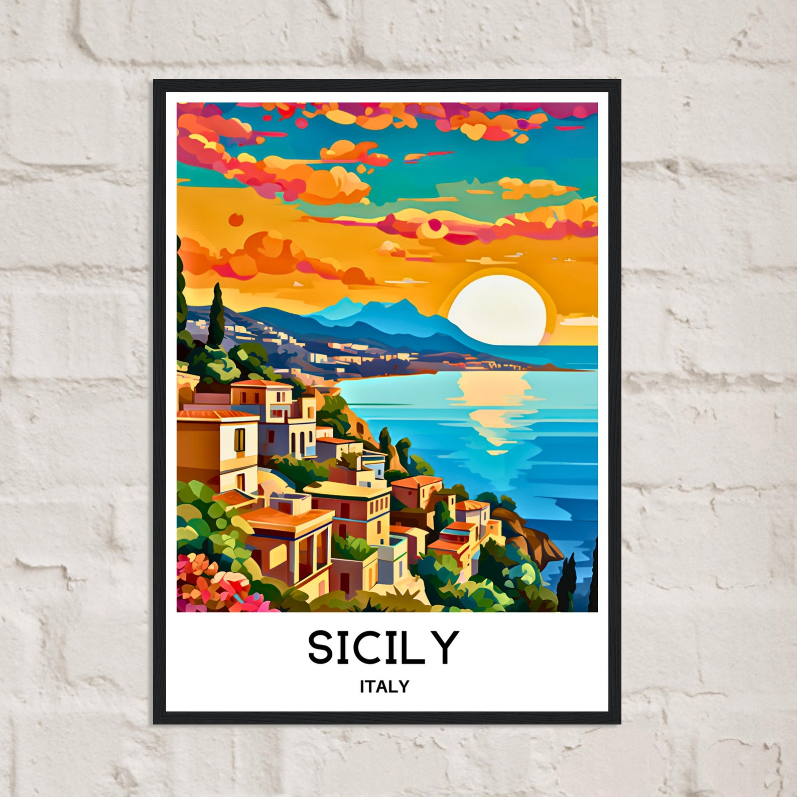 Sicily Travel Poster Sicily Travel Print Sicily Italy Travel Print ...