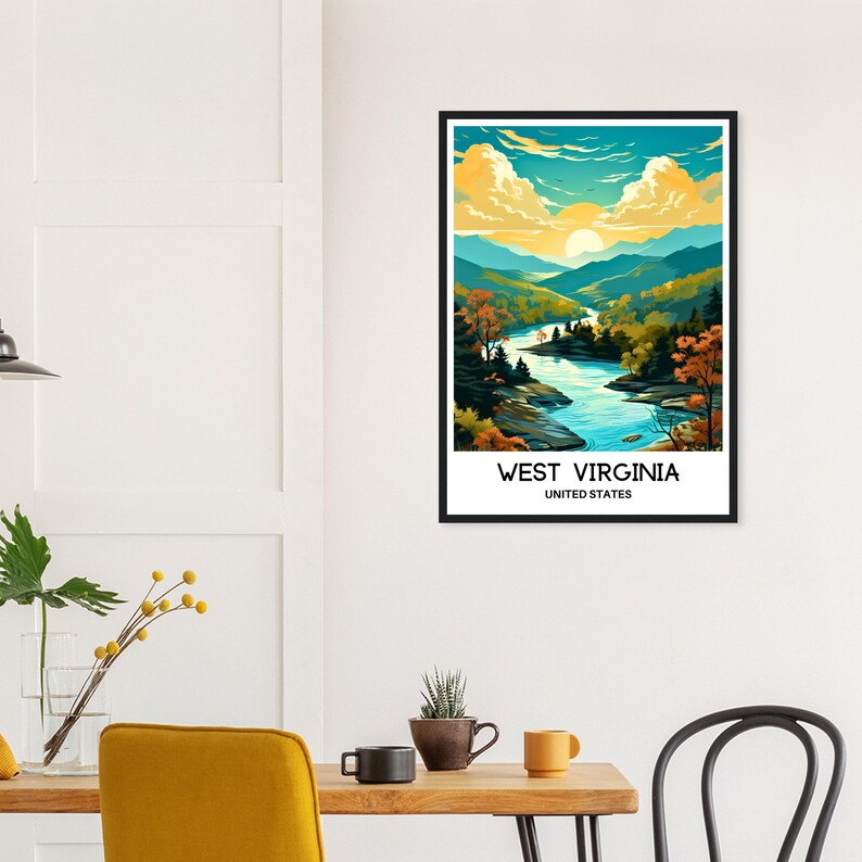 West Virginia Travel Print West Virginia Poster American Art Print ...