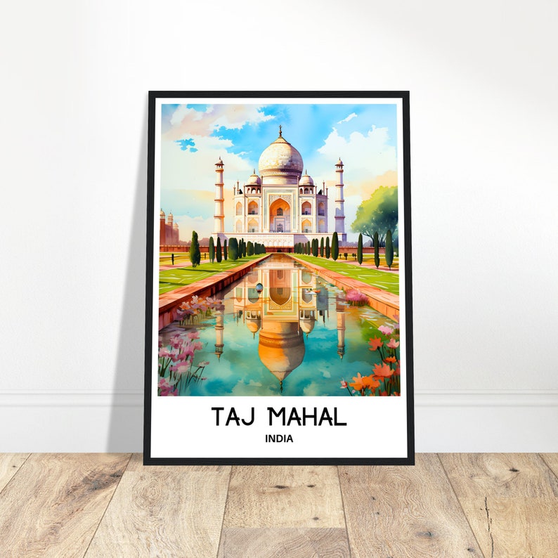 Taj Mahal Watercolor Print Taj Mahal Travel Poster Indian Art Print ...