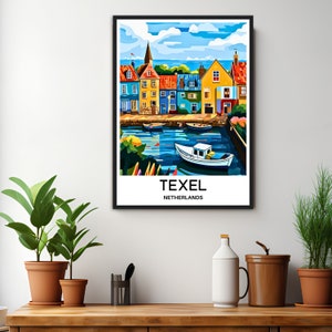 Texel Travel Print Texel Poster Dutch Art Print Netherlands Lover Gift ...