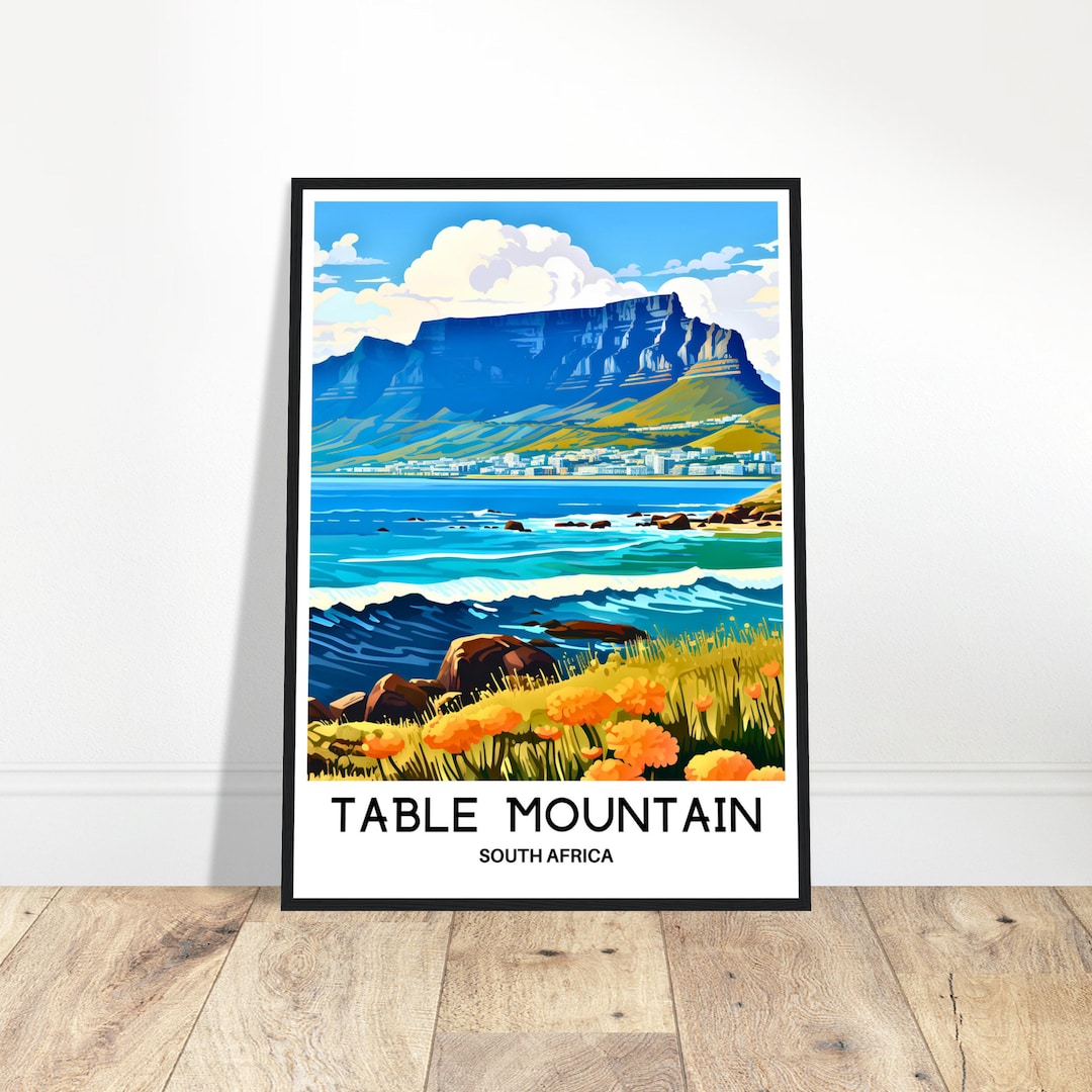 Table Mountain Travel Print Table Mountain Poster South African Art ...