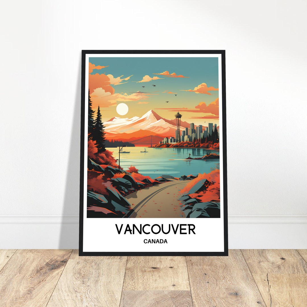 Vancouver Travel Print Vancouver Poster Canadian Art Print Canada Lover ...
