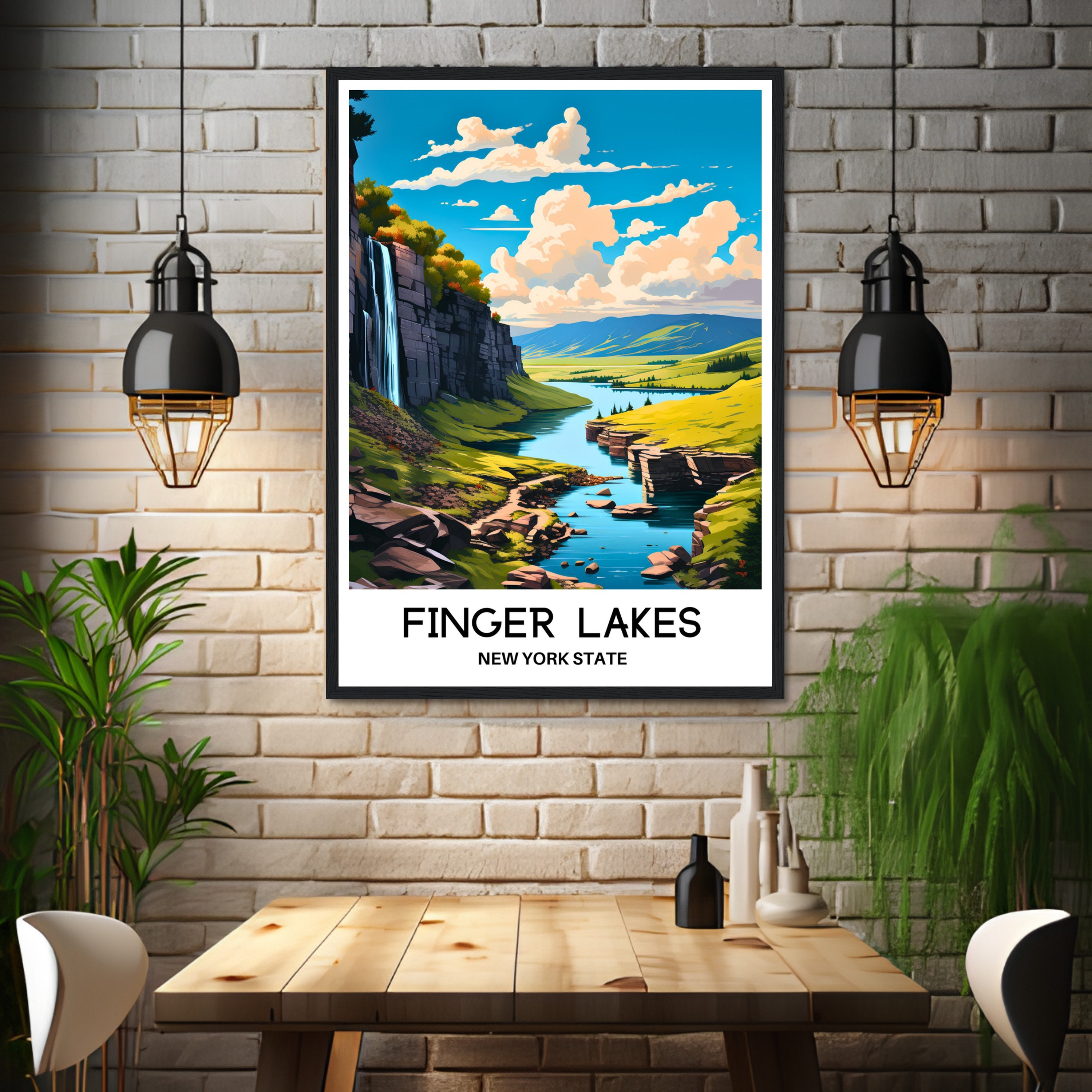 Finger Lakes Travel Print Finger Lakes Poster American Art Print New ...