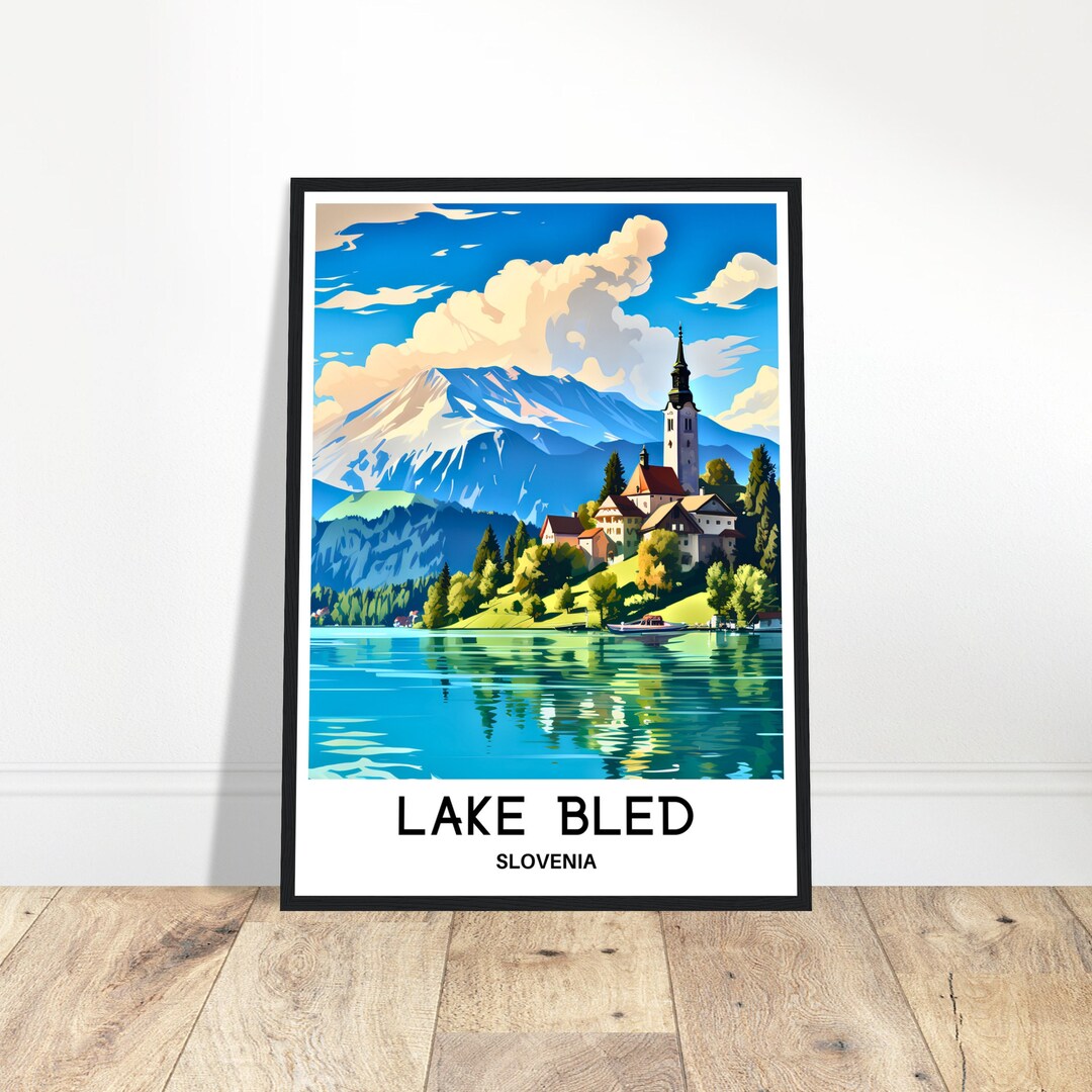 Lake Bled Travel Print Lake Bled Poster Slovenian Art Print Slovenia ...