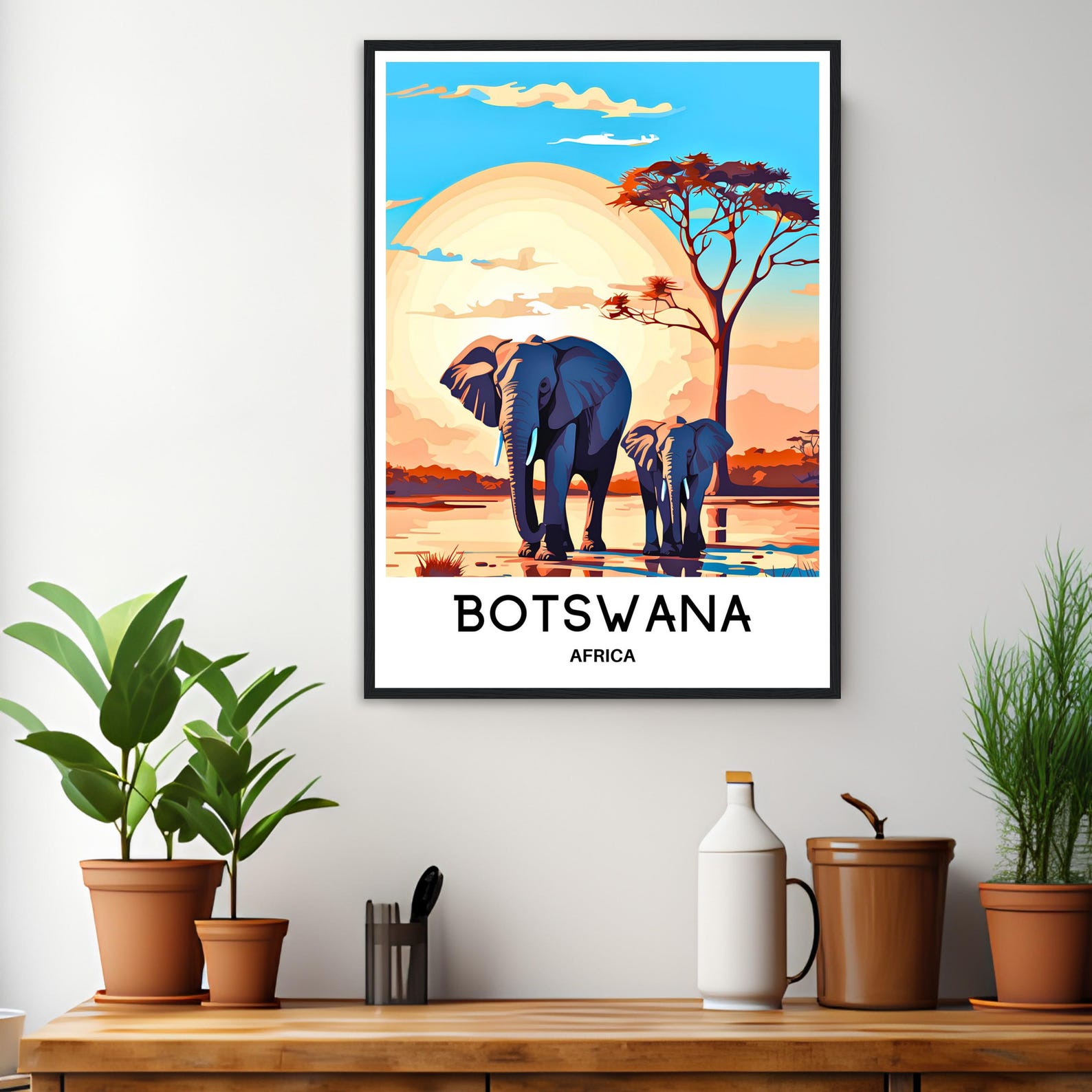 Botswana Travel Print Botswana Poster African Art Print Africa Lover ...