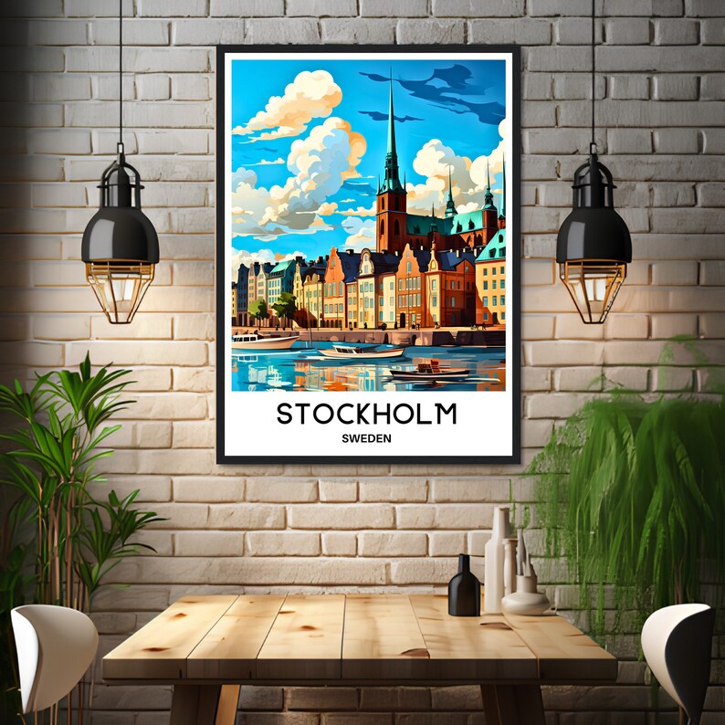 Stockholm Travel Print Stockholm Poster Swedish Art Print Sweden Lover ...