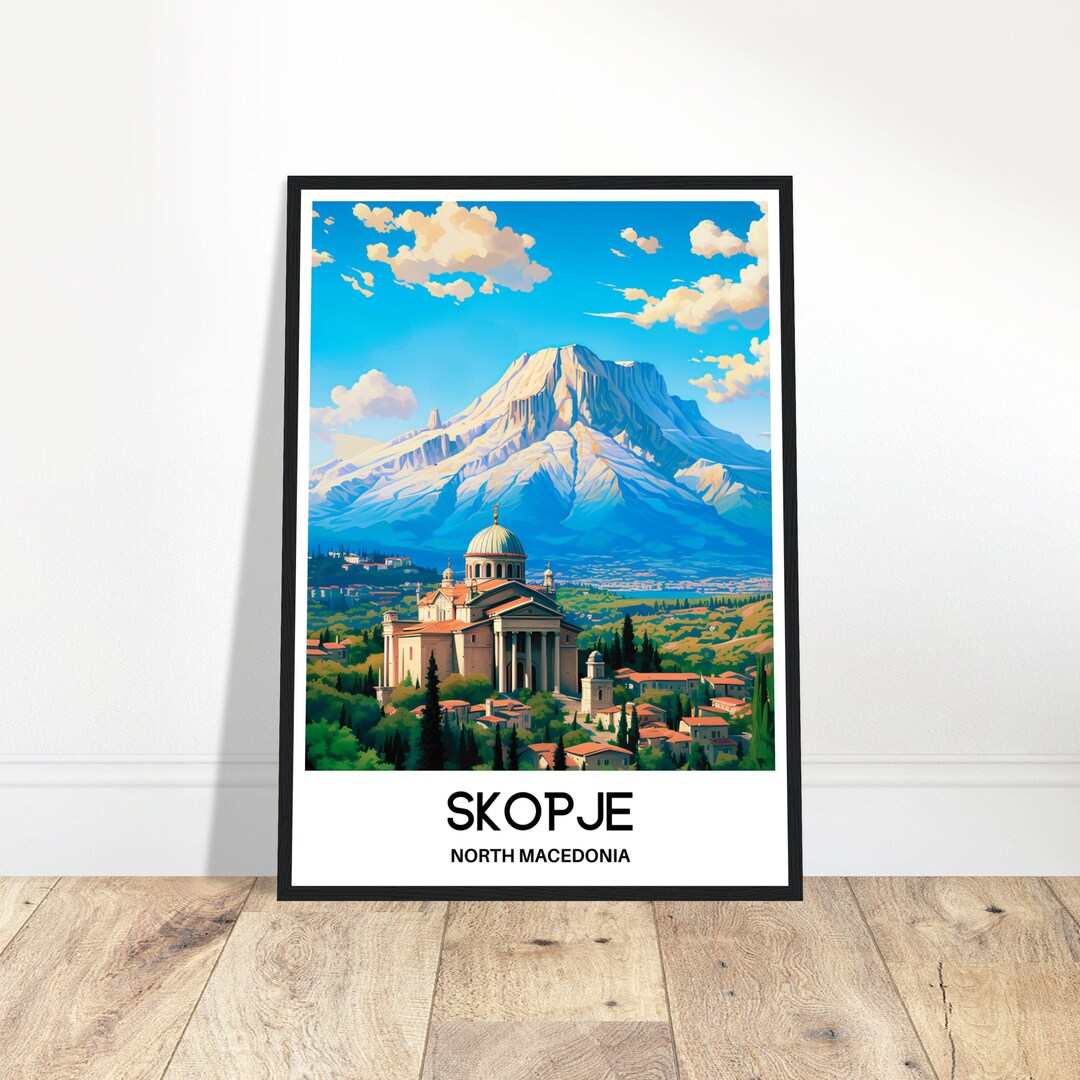 Skopje Travel Print Skopje Poster Macedonian Art Print North Macedonia ...