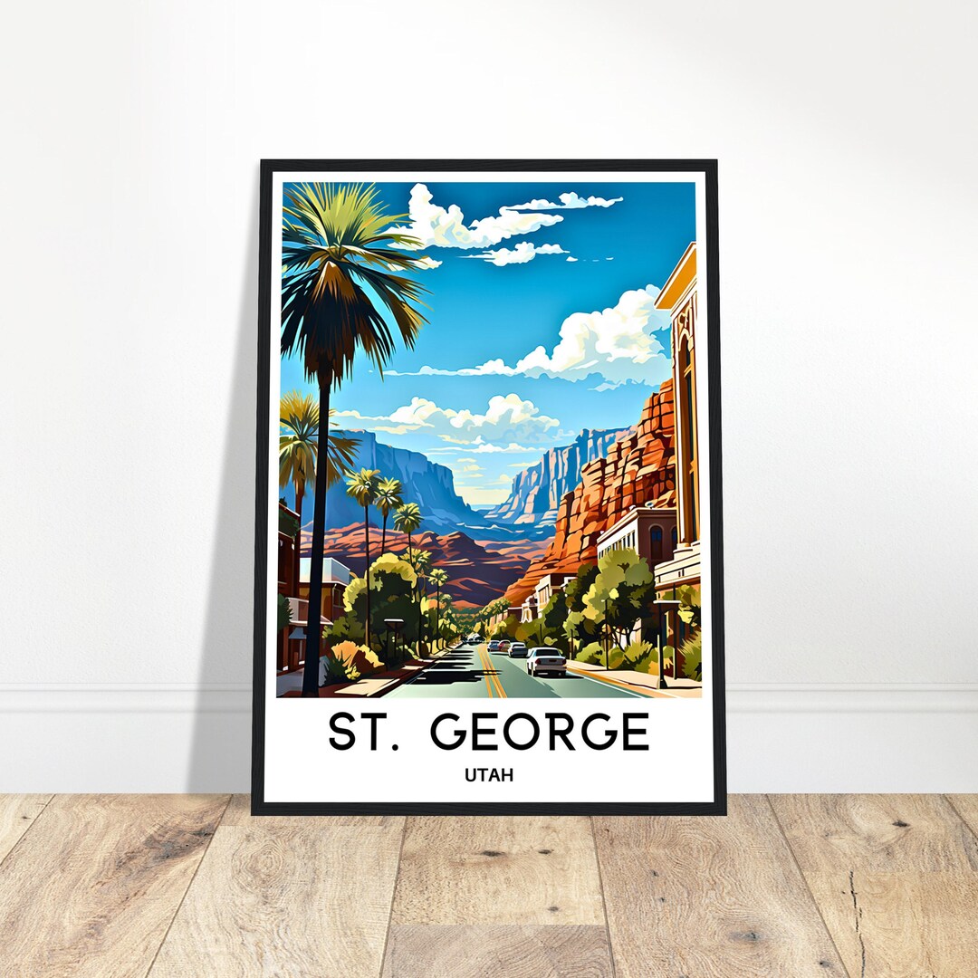 St. George Travel Print St. George Poster American Art Print Utah Lover ...