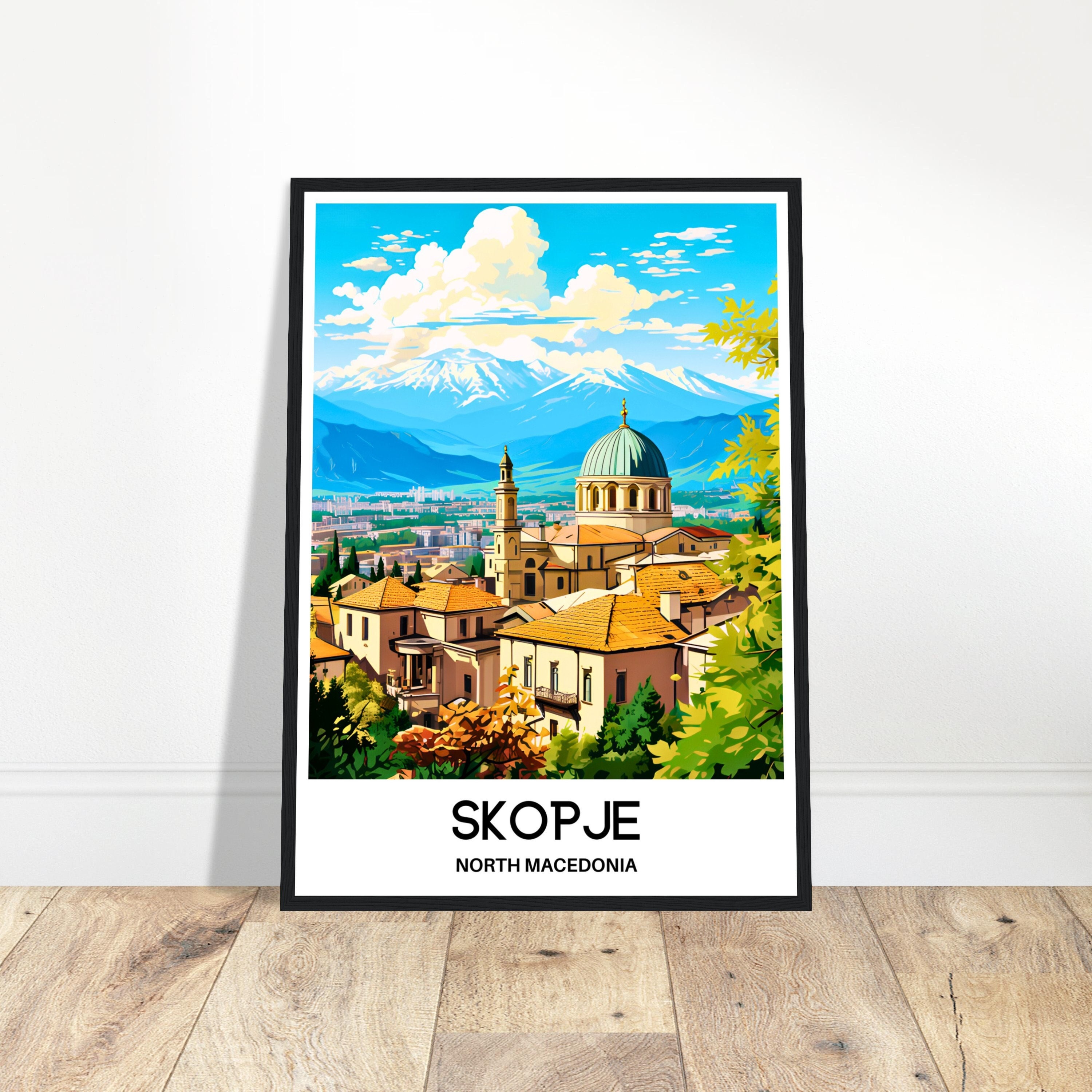 Skopje Travel Print Skopje Poster Macedonian Art Print North Macedonia ...