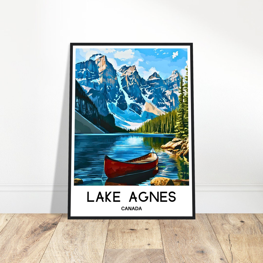Lake Agnes Travel Print Lake Agnes Poster Canadian Art Print Canada ...