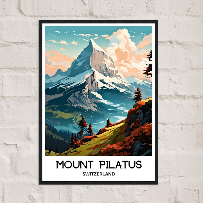 Mount Pilatus Travel Print Mountain Pilatus Poster Swiss Art Print ...