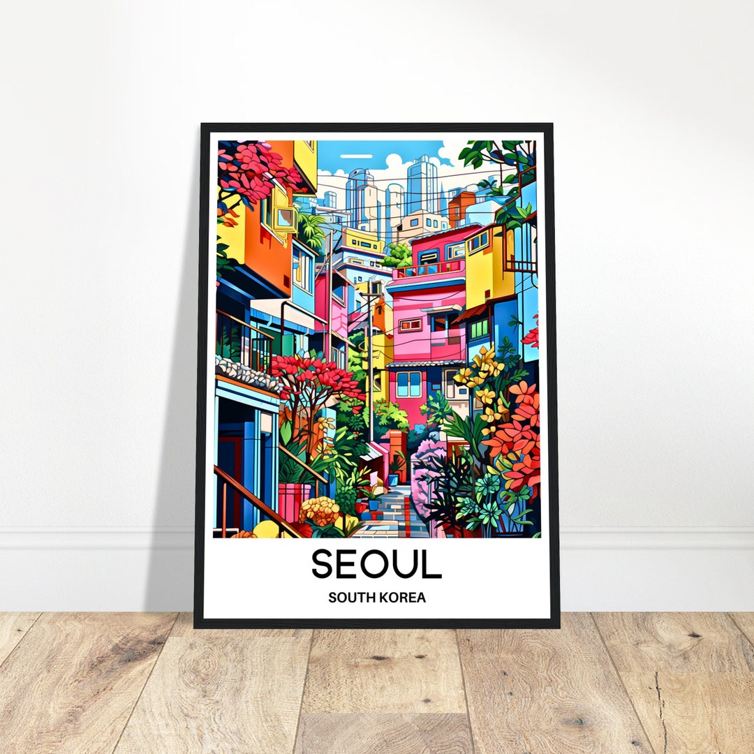 Seoul Travel Print Seoul Poster Korean Art Print South Korea Lover Gift Wall Hanging Art Home ...