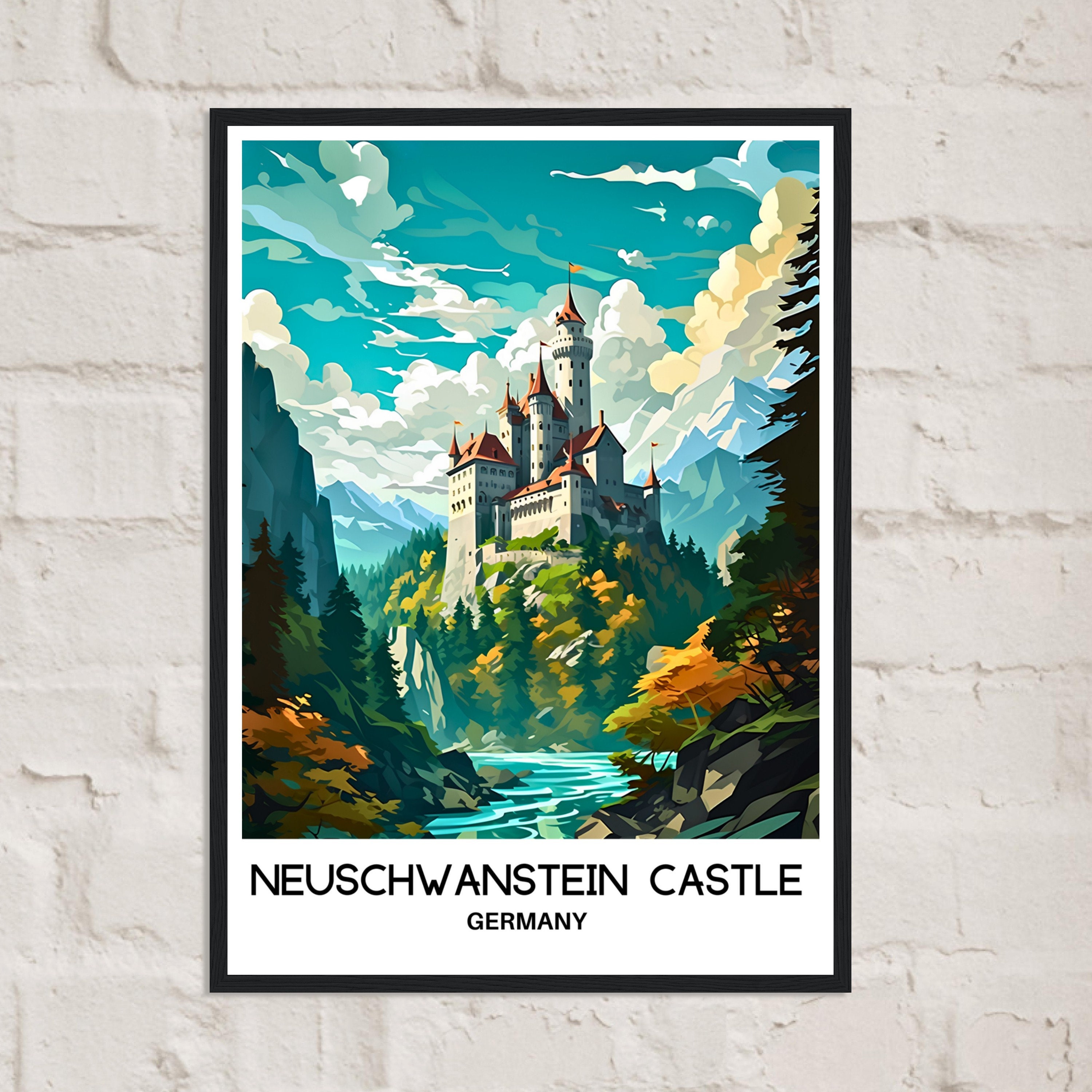 Neuschwanstein Castle Travel Print Neuschwanstein Castle Poster German ...