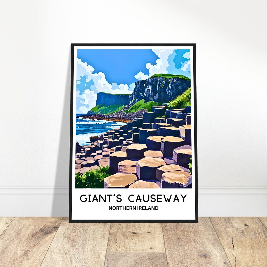 Giant's Causeway Travel Print Giants Causeway Poster Irish Art Print ...