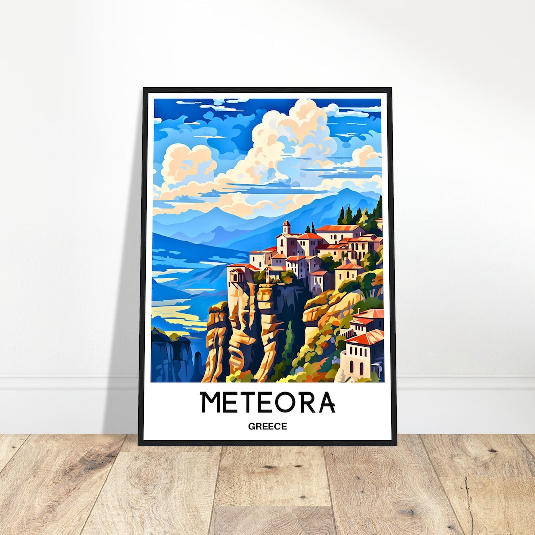 Meteora Travel Print Meteora Poster Greek Art Print Traveler Gift Idea ...