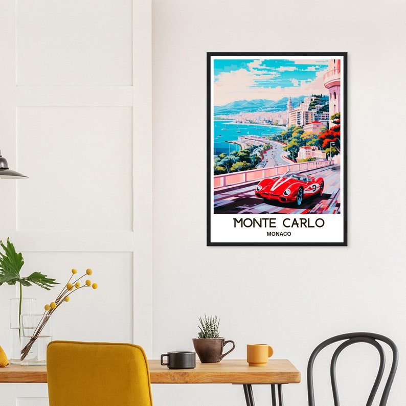 Monte Carlo Travel Print Monaco Poster French Riviera Art Print France ...