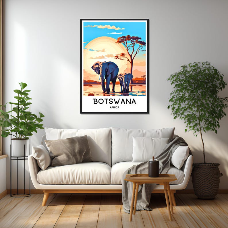 Botswana Travel Print Botswana Poster African Art Print Africa Lover ...