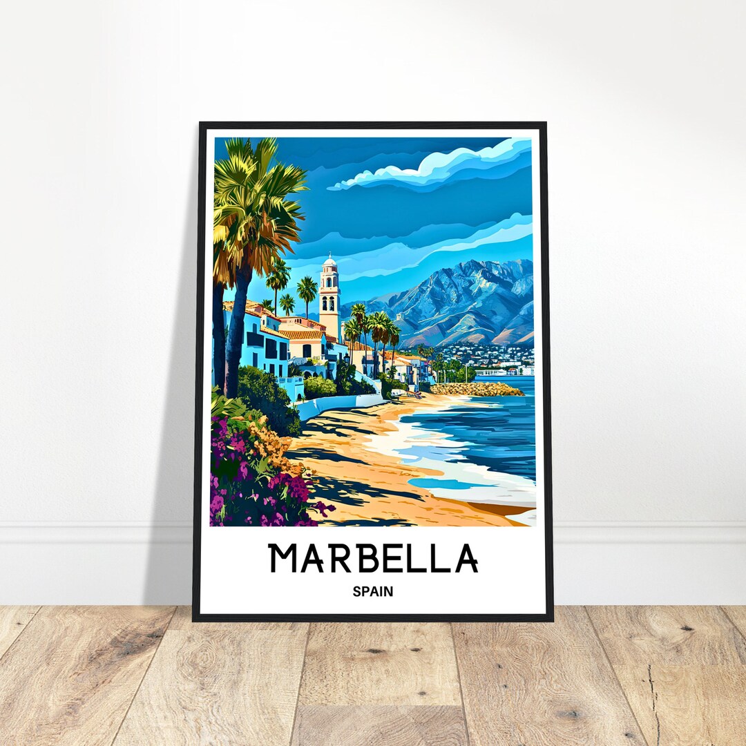Marbella Travel Print Marbella Poster Spanish Art Print Spain Lover ...