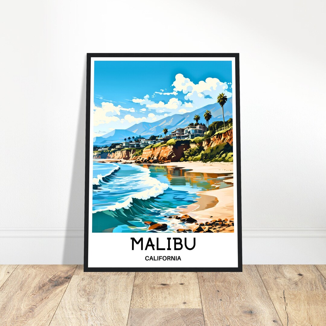 Malibu Travel Print Malibu Poster American Art Print California Lover ...