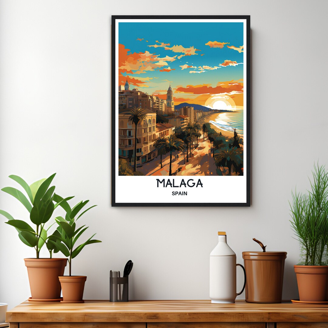 Póster de viaje de Málaga Impresión de viaje de Málaga Málaga España ...