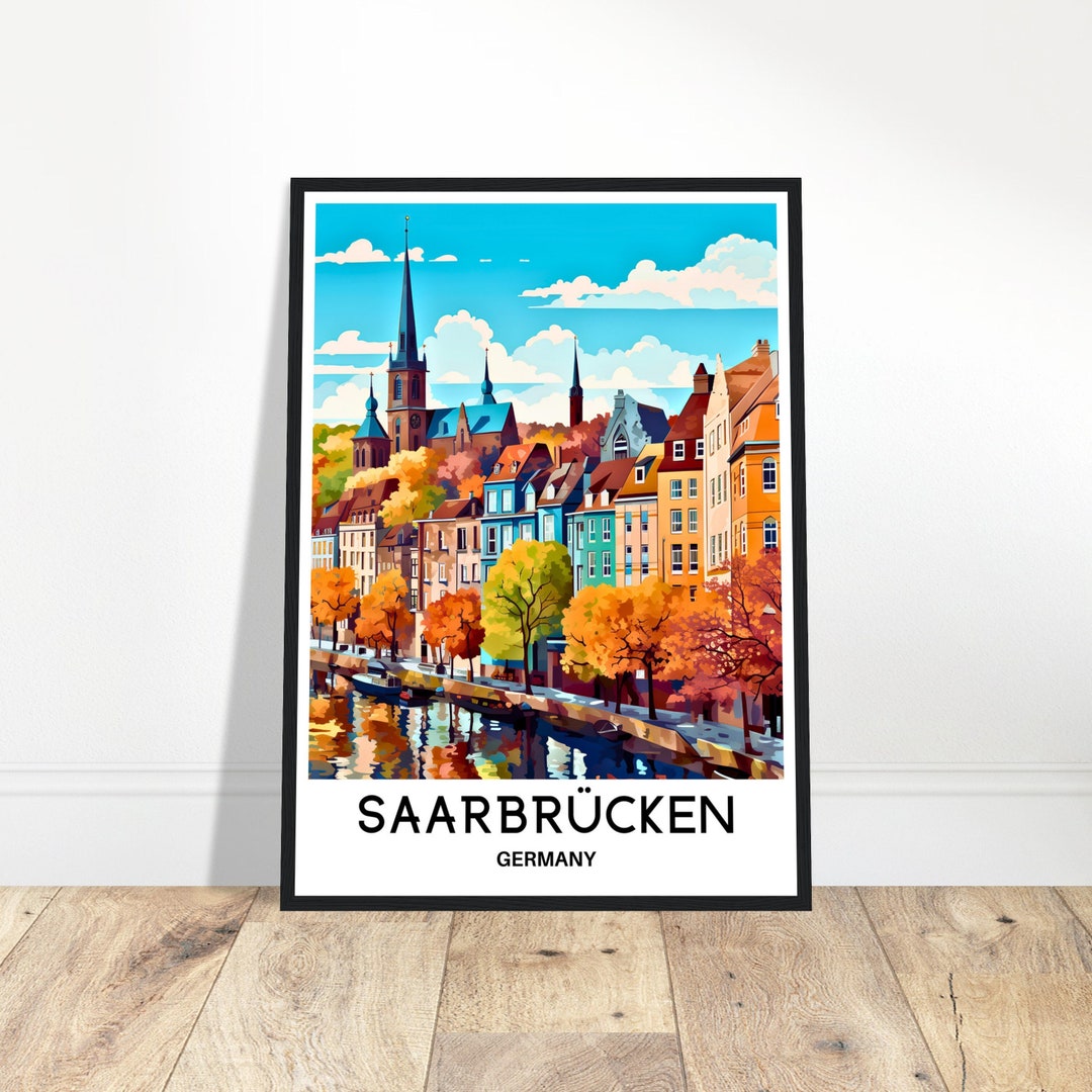 Saarbrucken Travel Print Saarbrucken Poster German Art Print Germany ...