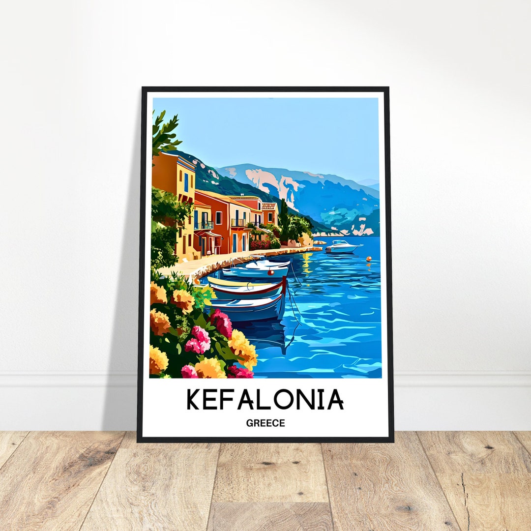 Kefalonia Travel Print Poster Greek Art Print Kefalonia Lover Gift ...