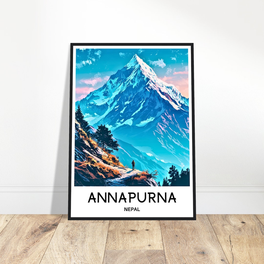 Annapurna Travel Print Annapurna Poster Nepalese Art Print Nepal Lover ...