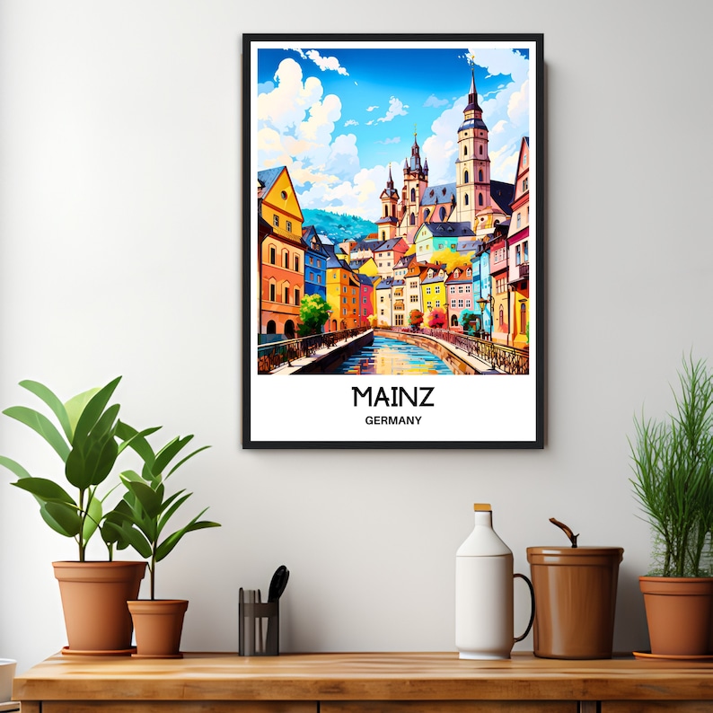 Mainz Travel Print Mainz Poster German Art Print Germany Lover Gift ...