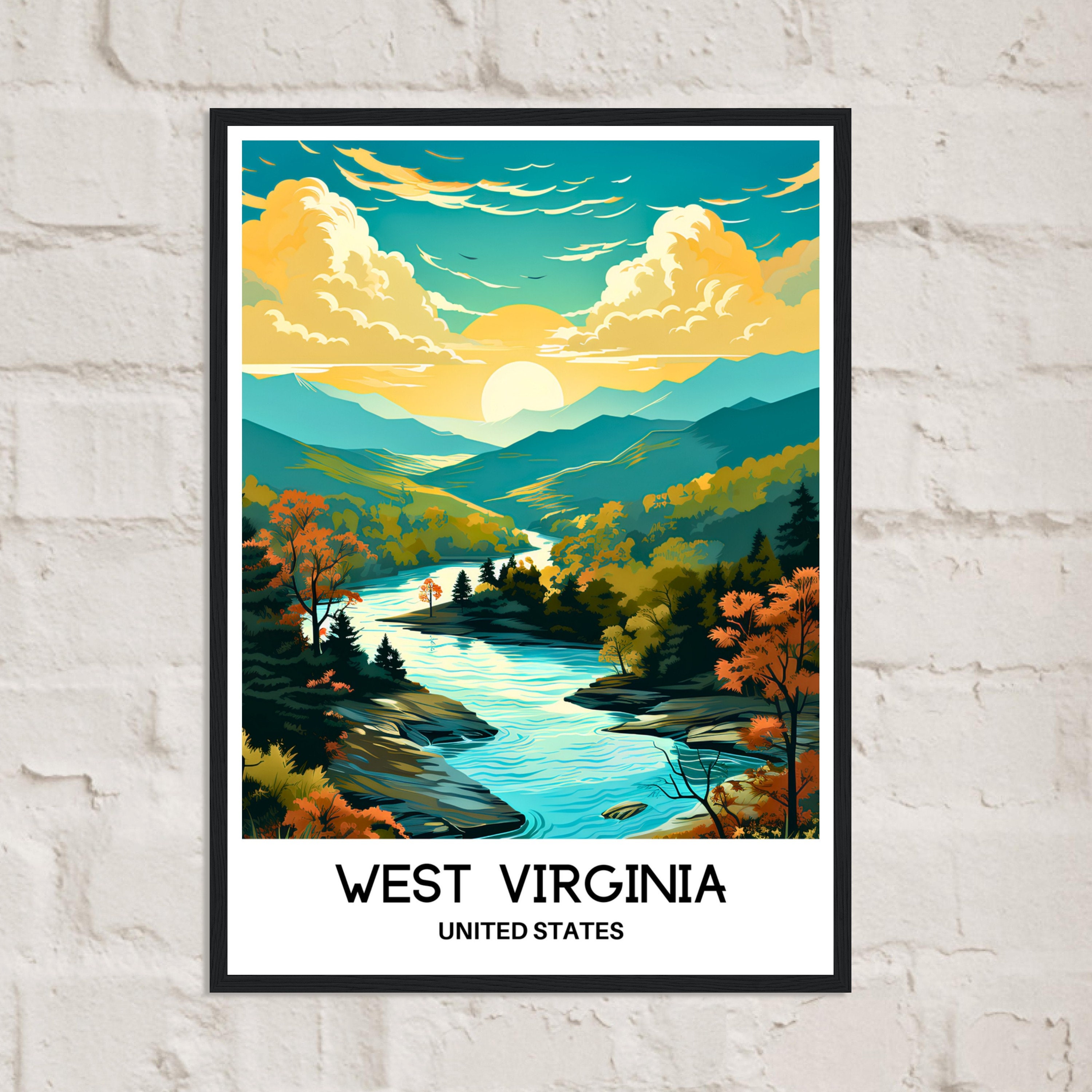 West Virginia Travel Print West Virginia Poster American Art Print ...