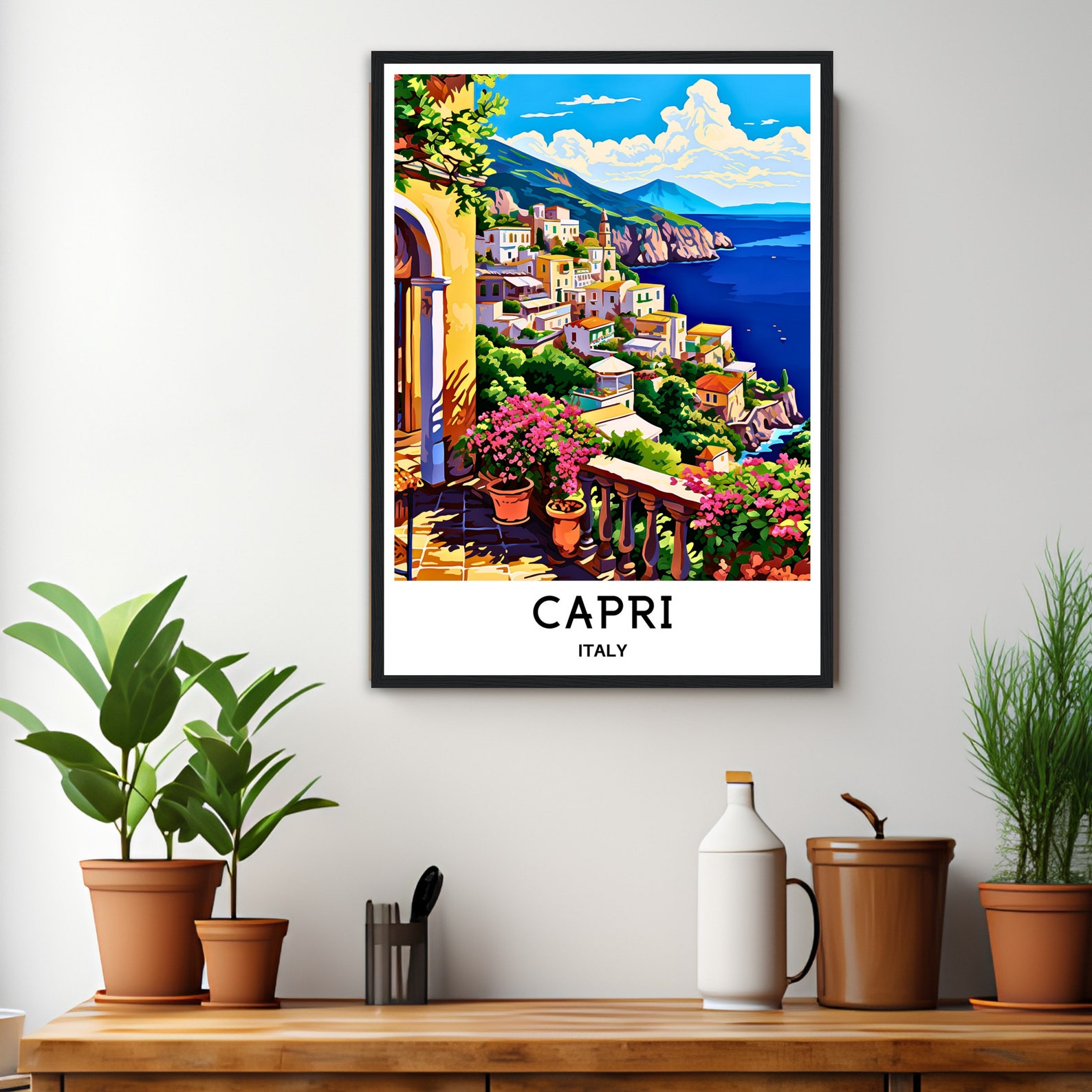 Capri Travel Poster Capri Travel Print Capri Italy Print Capri Art ...