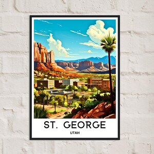St. George Travel Print St. George Poster American Art Print Utah Lover ...