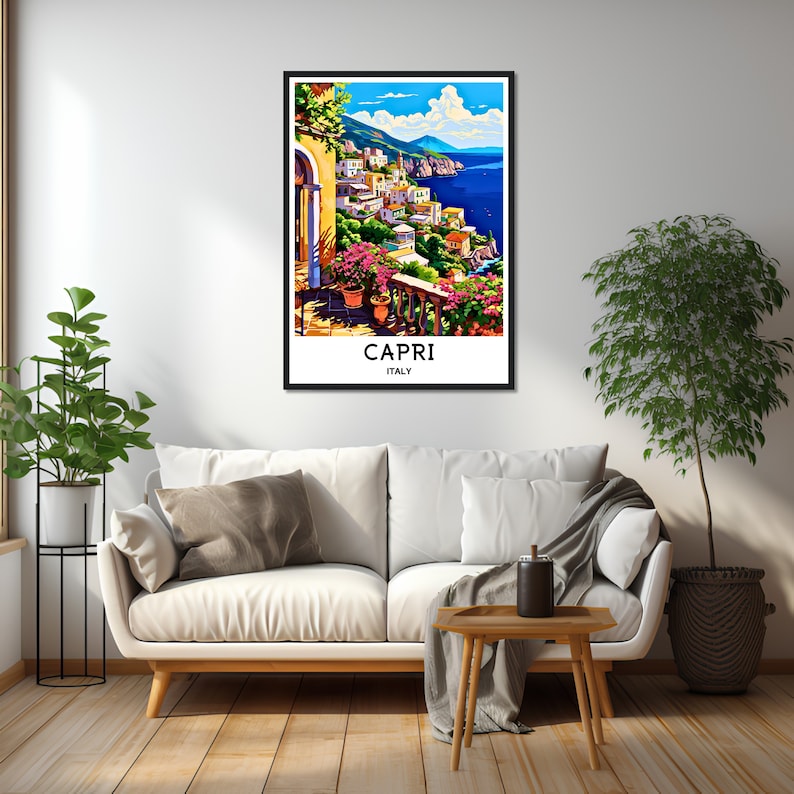Capri Travel Poster Capri Travel Print Capri Italy Print Capri Art ...