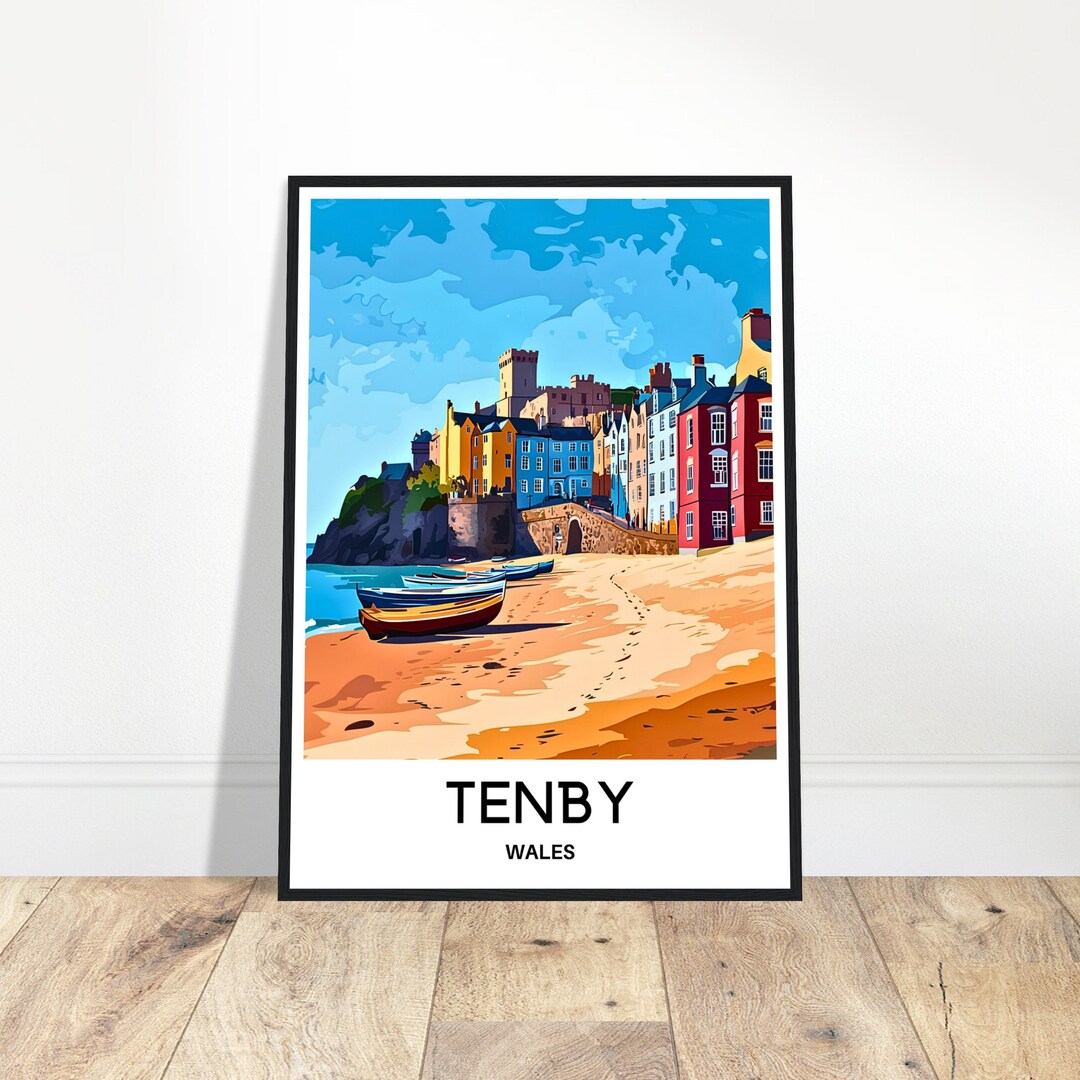 Tenby Travel Print Tenby Town Poster Welsh Art Print Wales Lover Gift ...