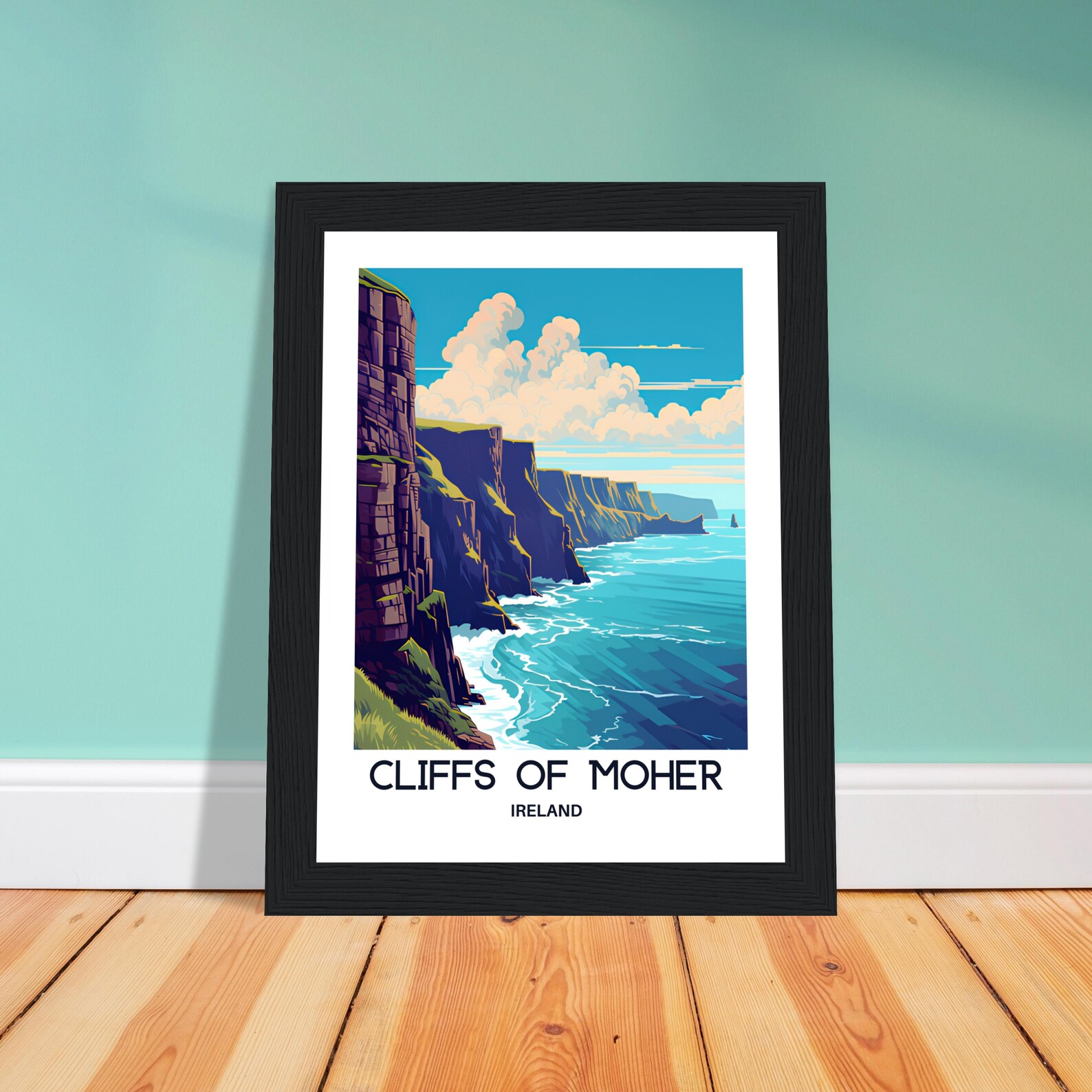 Cliffs of Moher Travel Poster Cliffs of Moher Travel Print Cliffs of ...
