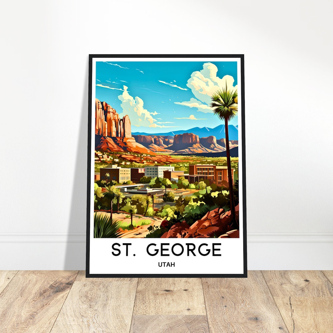 St. George Travel Print St. George Poster American Art Print Utah Lover ...