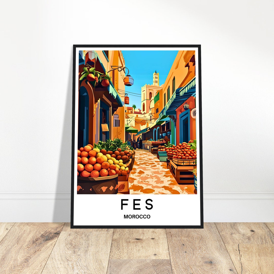 Fes Travel Print Fez Poster Moroccan Art Print Morocco Lover Gift Wall ...