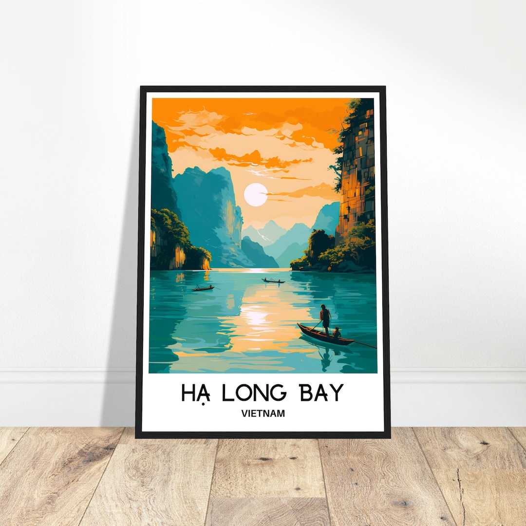 Halong Bay Travel Print Ha Long Bay Poster Vietnamese Art Print Vietnam ...