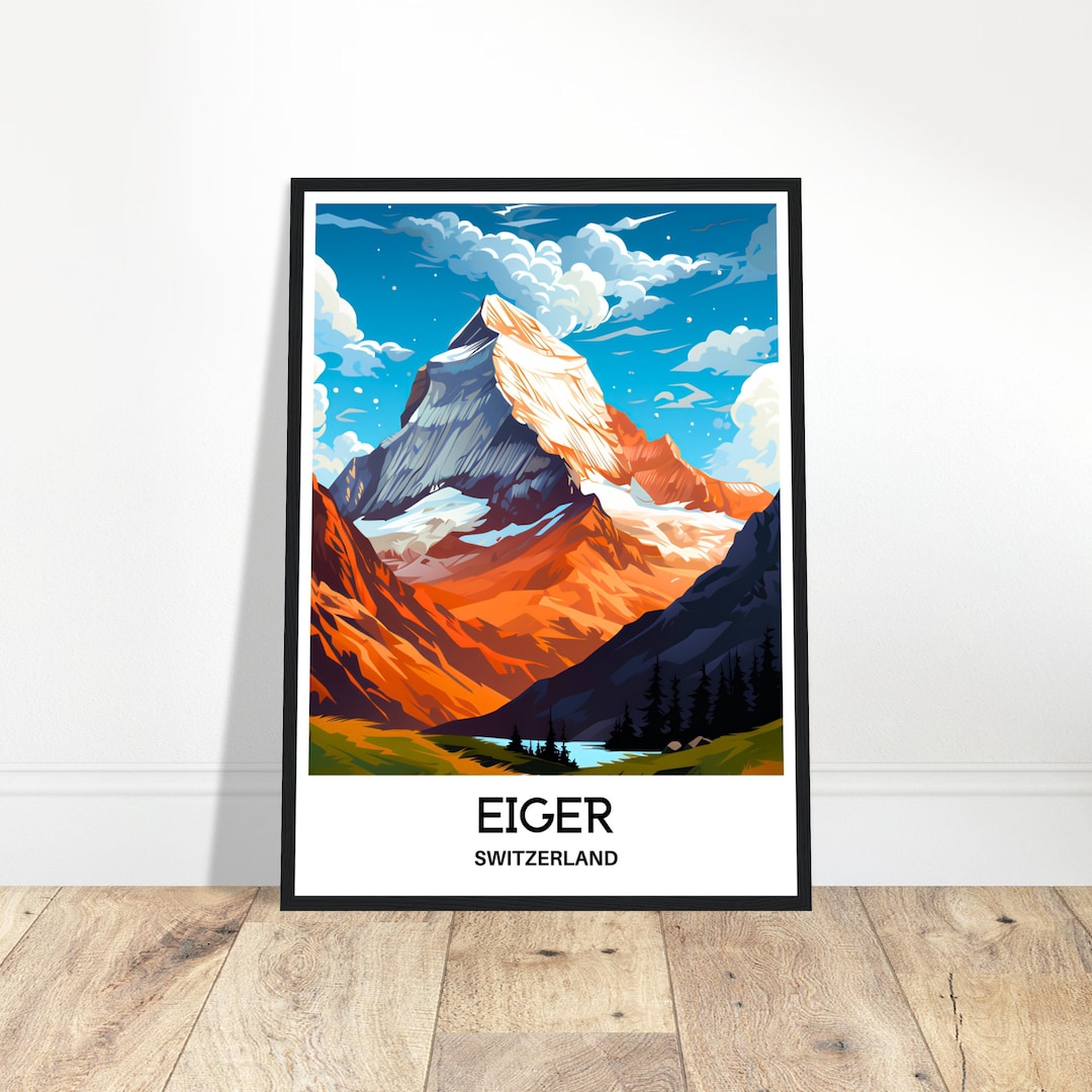 Eiger Travel Print Eiger Mountain Poster Swiss Art Print Switzerland ...