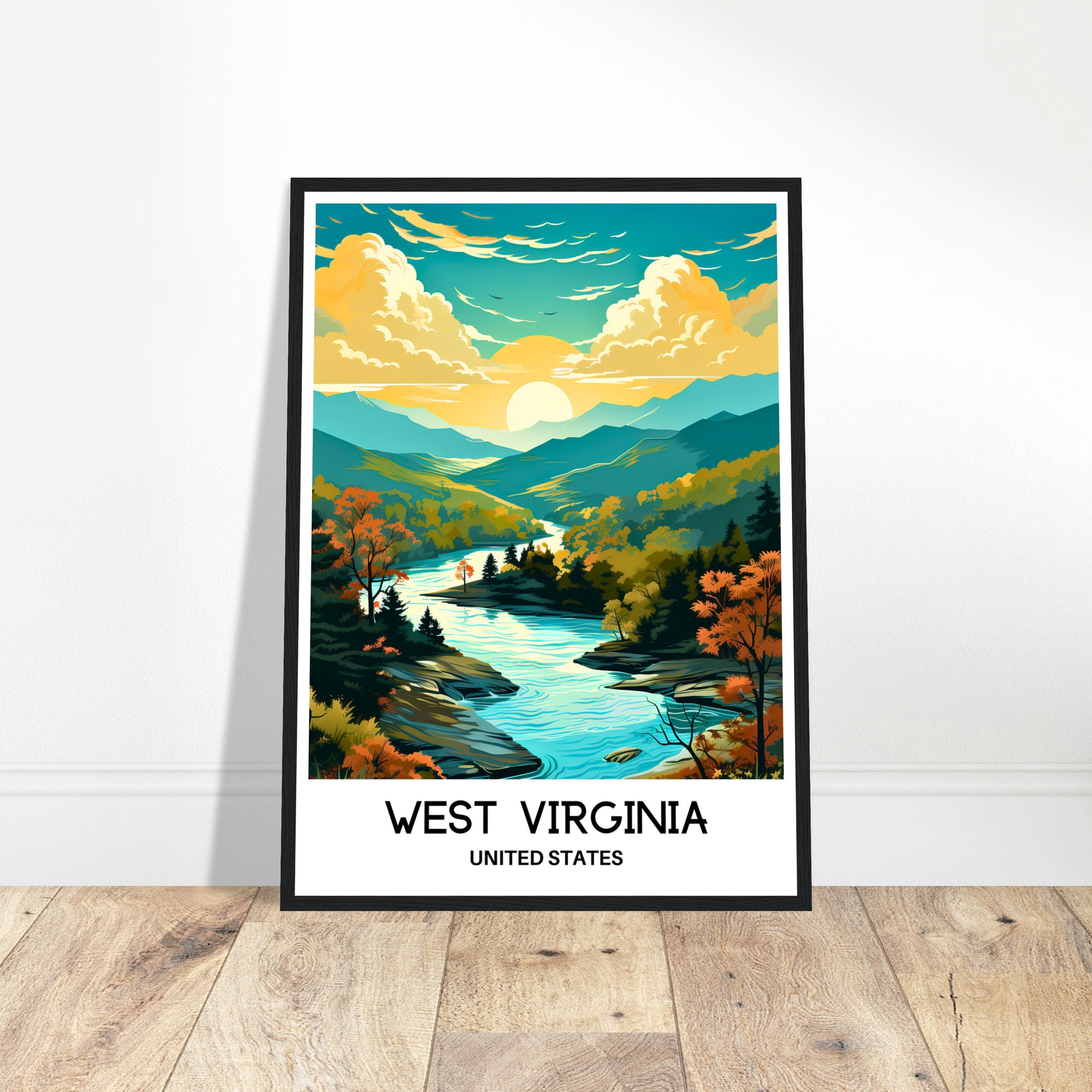 West Virginia Travel Print West Virginia Poster American Art Print ...