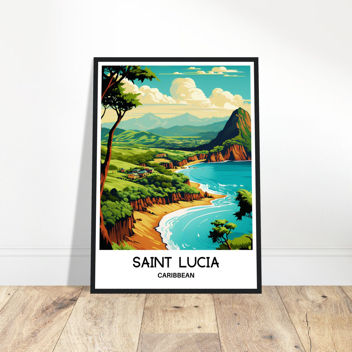 Saint Lucia Travel Print Saint Lucia Poster Caribbean Art Print ...